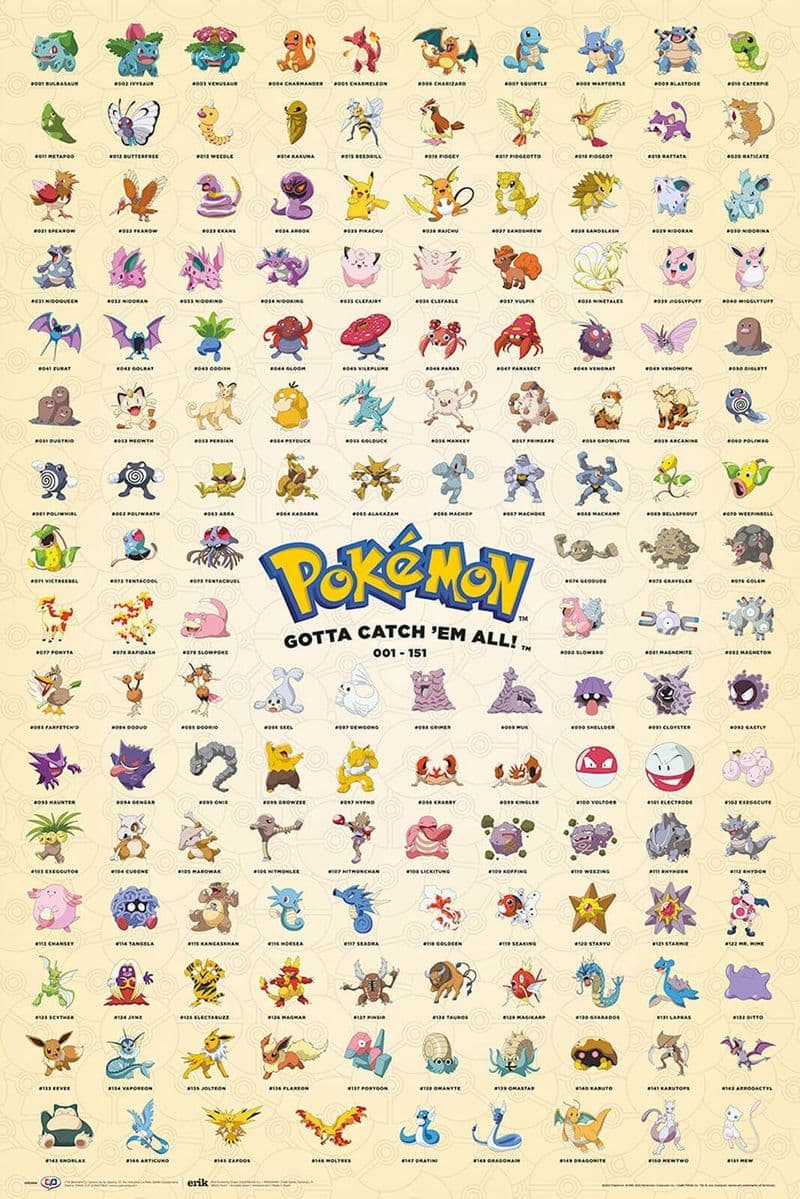 Pokemon First Generation - Poster 61x91,5cm Gaming Poster | Buy it now