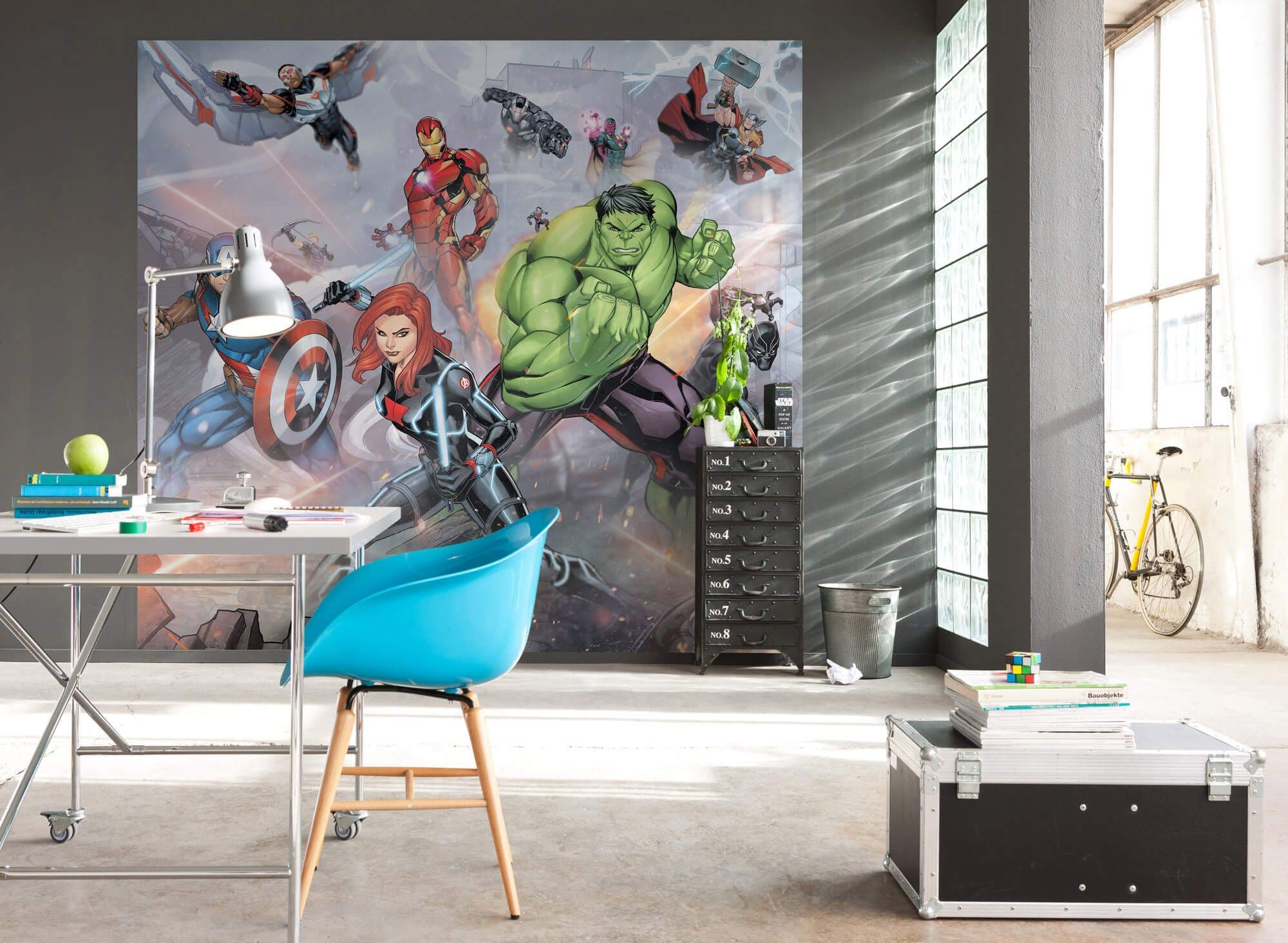 Marvel Avengers boy's bedroom wall mural wallpaper 300 x 280 cm | Shop ...