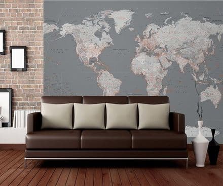 Cartoon Map feature wall wallpaper| Homewallmurals.co.uk