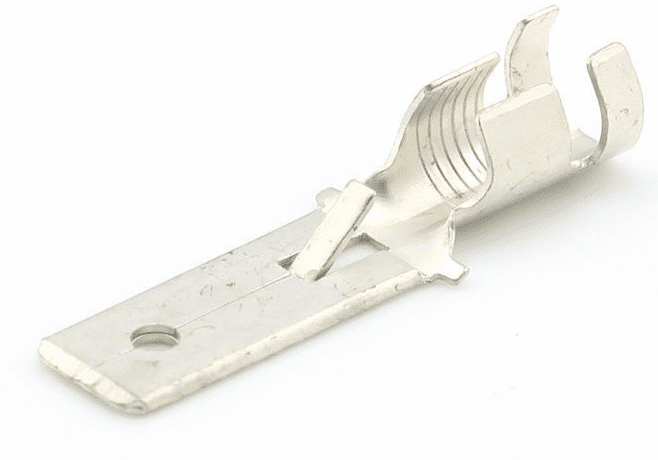 6 35mm TINNED male non-insulated spade terminal WITH locking barb ALT ...