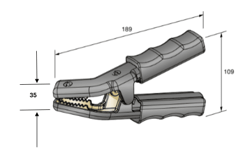 ANGLED JUMP LEAD CROCODILE CLIPS SOLID CAST BRASS 1000 Amp peak-850 Amp ...