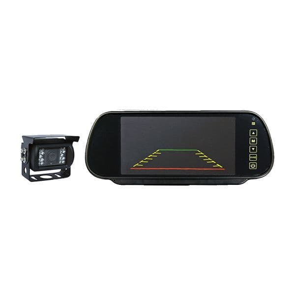 CCTV TV Kit 7" Mirror Monitor Colour TFT I/R w/sound 12/24V Bx1 2-775-47