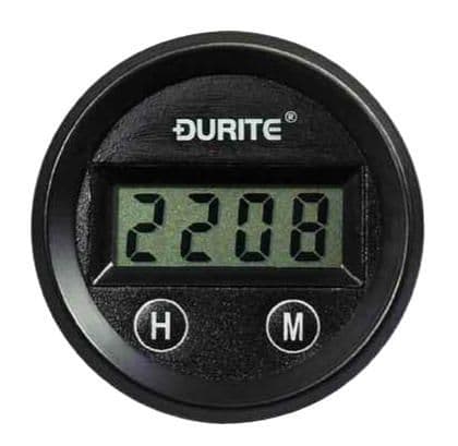 DURITE 52mm DIGITAL QUARTZ CLOCK 12 or 24volt 0-523-04