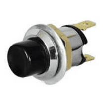 DURITE Black/Metal Momentary On Push Switch- 10A at 12V 0-485-01