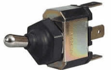 DURITE Splashproof On/Off/Momentary On Toggle Switch with Rubber Gaiter0-496-40