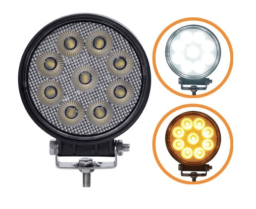 Durite Work Lamp Flood Round 45W LED R65 Amber Warning Light 9-36V Bx1 ...