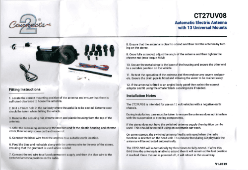 Fully automatic electric car aerial Stainless mast ALT/RMA1000 ...