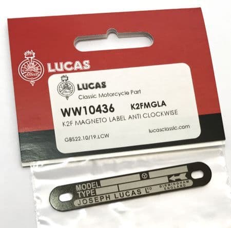 Lucas K2F mag label K2FMGLA ALT/WW10436-1-82-AD4