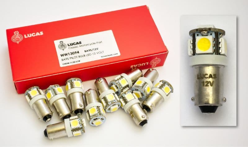 LUCAS LED BA9S Pilot/Instrument Bulbs 12V ALT/WW13094-1-82