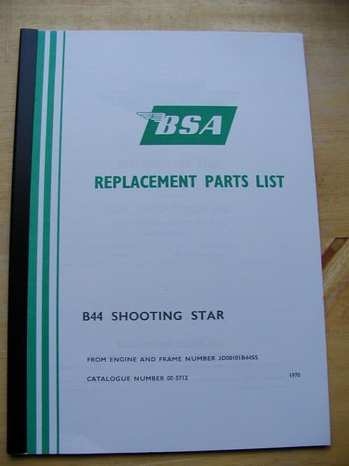 PARTS BOOK B44 1970 ALT/WW07285-1-82