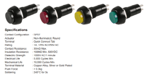 Push button LATCHING action switch