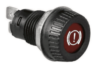 Red Brake Warning Light for 17mm diameter hole - Requires 9mm BA9s Bulb ...
