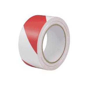 Red / White Hazard Warning Tape 50mm x 33m-0-557-75