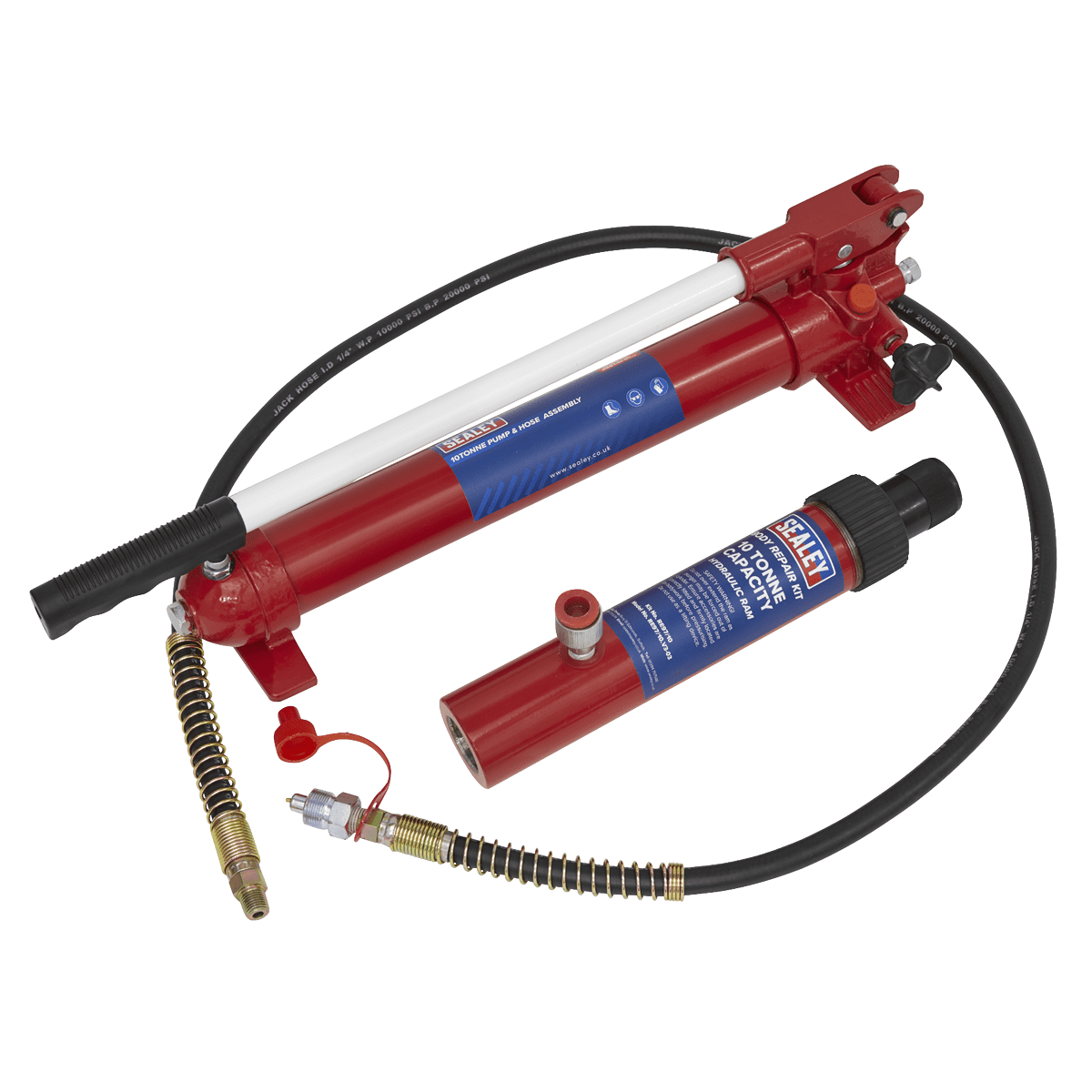 Snap Push Ram with Pump & Hose Assembly - 10 Tonne