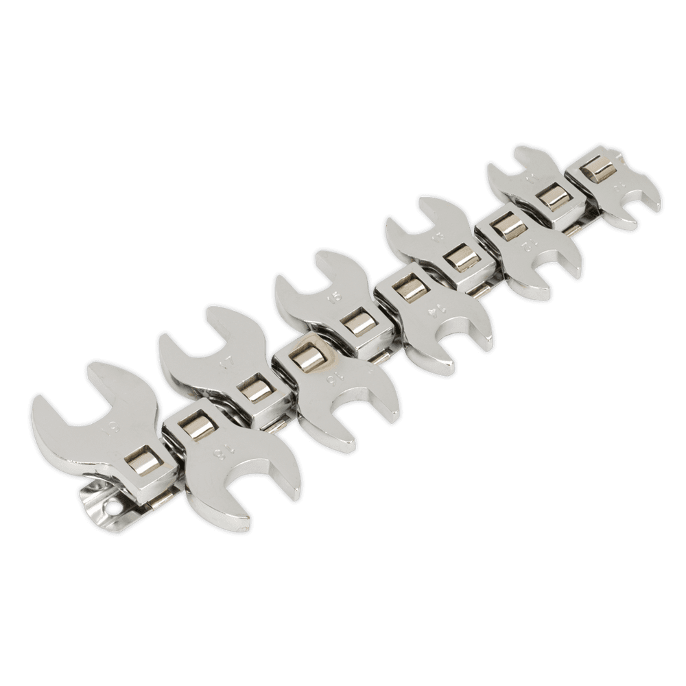 Crow's Foot Open-End Spanner Set 10pc 3/8"Sq Drive Metric
