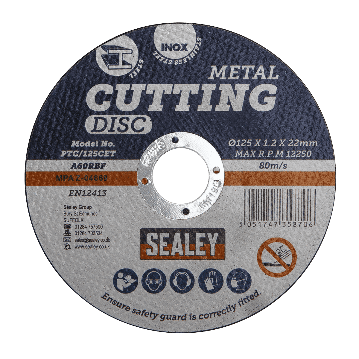 Cutting Disc Ø125 x 1.2mm Ø22mm Bore