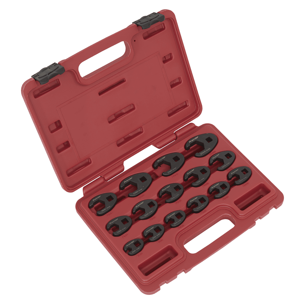 Crow's Foot Spanner Set 15pc 3/8"Sq Drive Metric