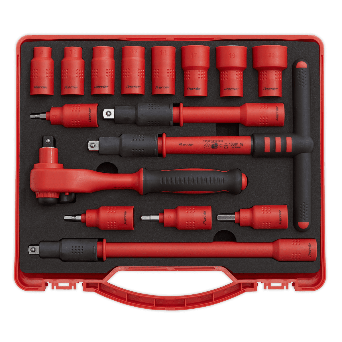 Insulated Socket Set 16pc 3/8"Sq Drive 6pt WallDrive® VDE Approved