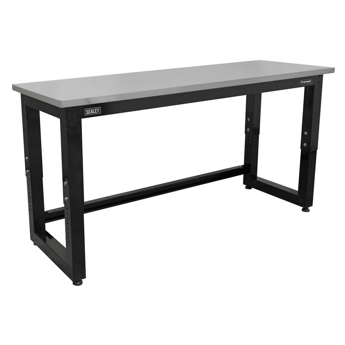 Steel Adjustable Workbench with Stainless Steel Worktop 1830mm - Heavy-Duty