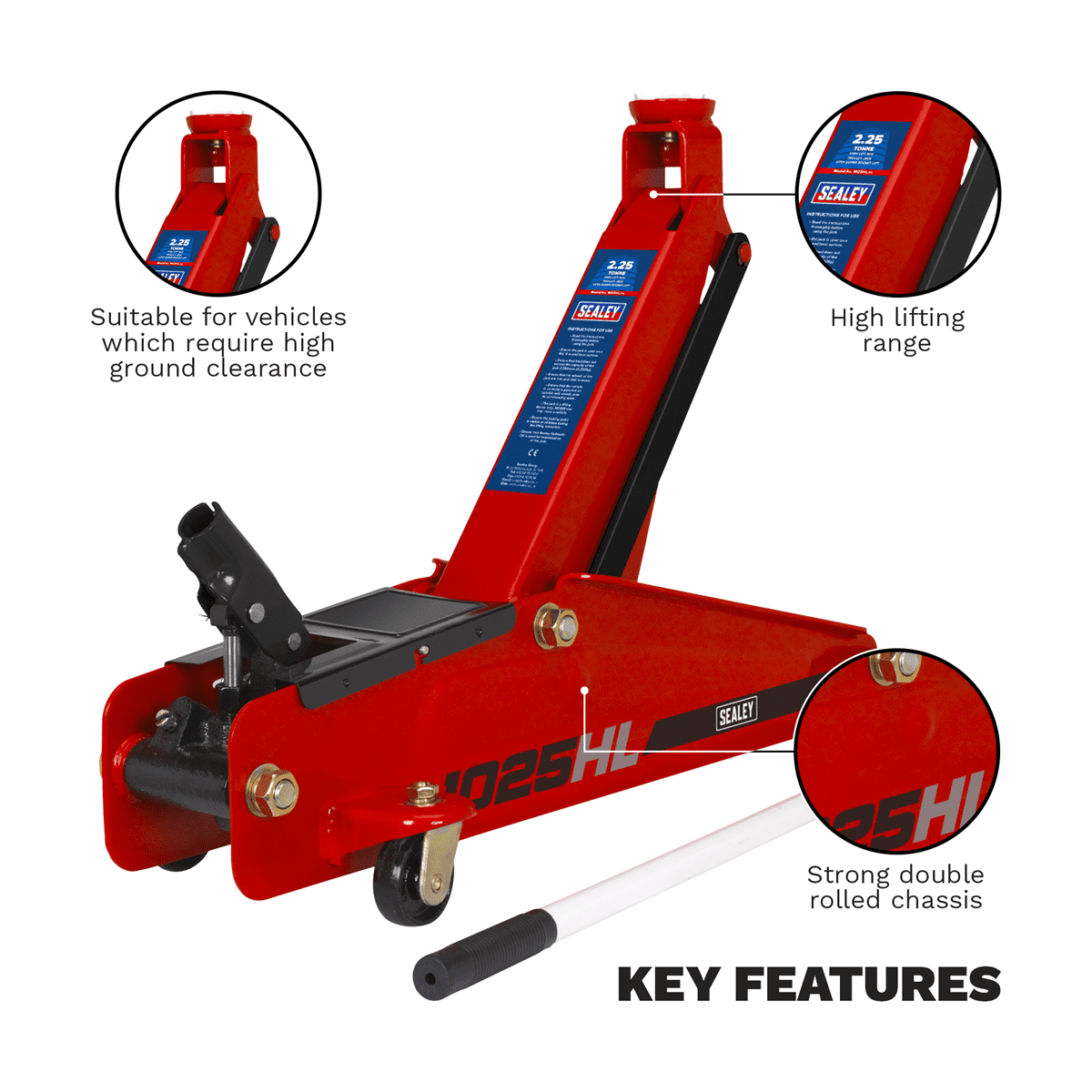 Trolley Jack 2.25 Tonne High Lift SUV Super Rocket Lift