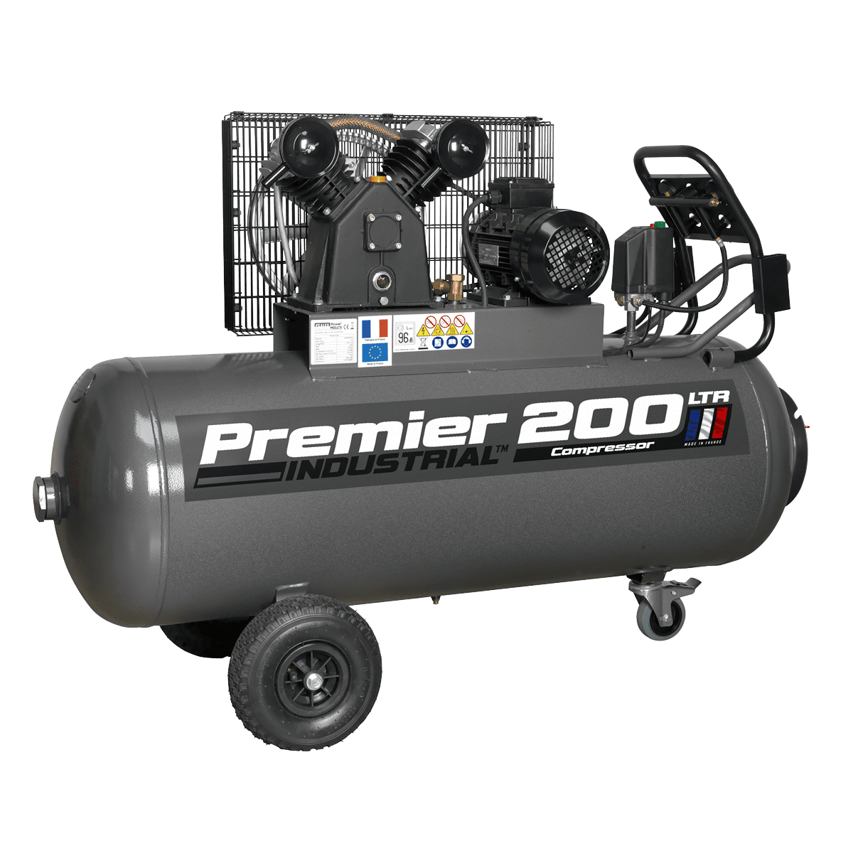 Air Compressor 200L Belt Drive 3hp with Front Control Panel 415V 3ph