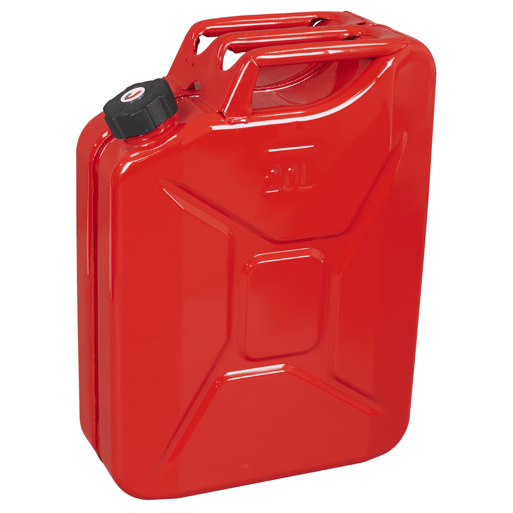 Screw Cap Metal Jerry Can 20L - Red