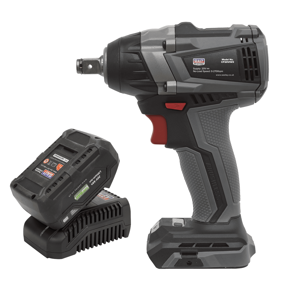 Brushless Impact Wrench Kit 1/2"Sq Drive 20V SV20 Series 350Nm 4Ah