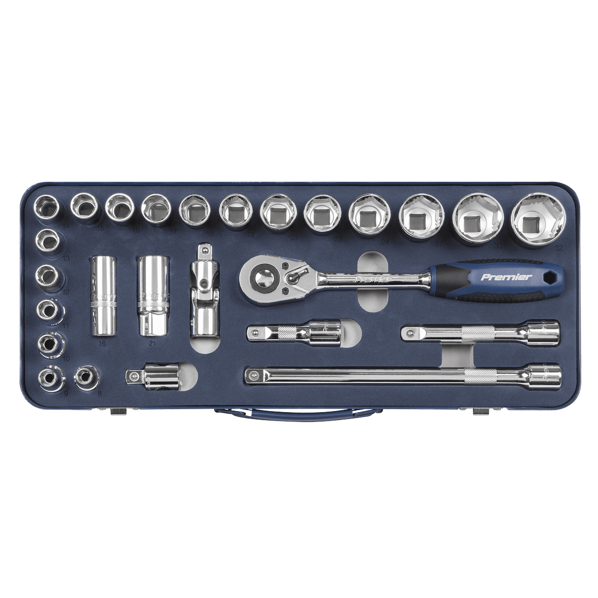 Socket Set 26pc 1/2"Sq Drive Lock-On™ 6pt Metric