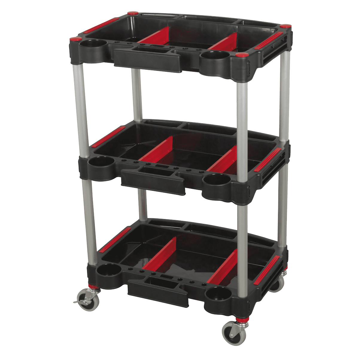 Workshop Trolley 3-Level Composite with Parts Storage