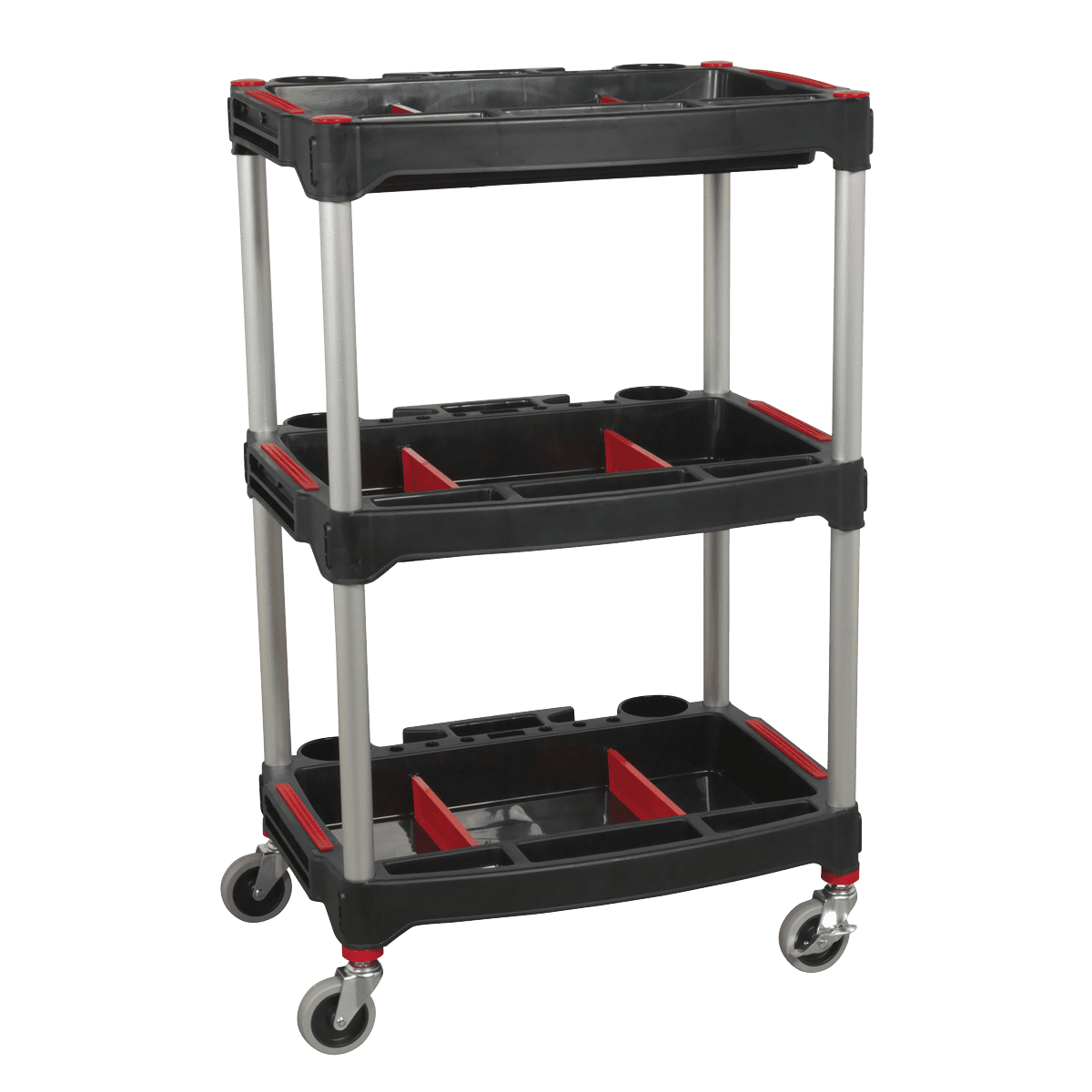 Workshop Trolley 3-Level Composite with Parts Storage