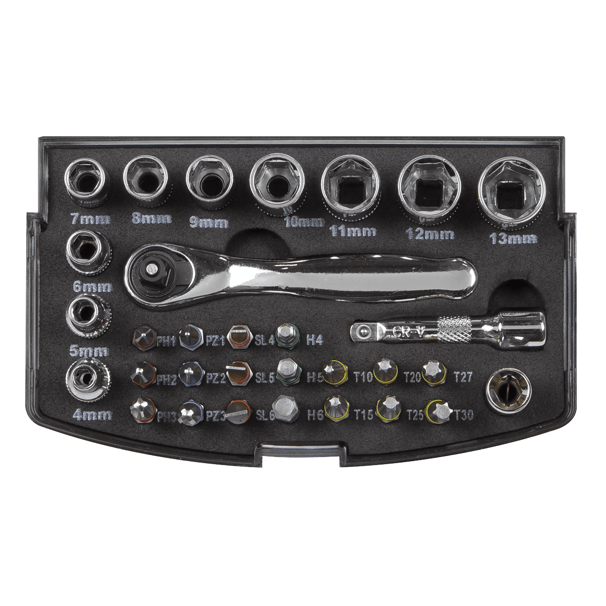 Socket & Bit Set 31pc 1/4"Sq Drive