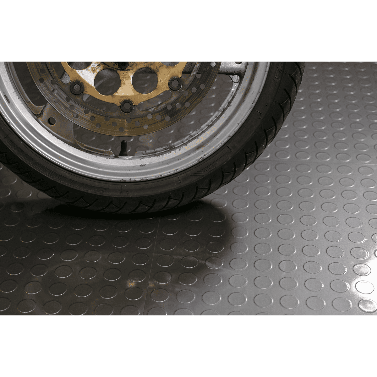 Vinyl Floor Tile With Peel And Stick Backing Silver Coin Pack Of 16