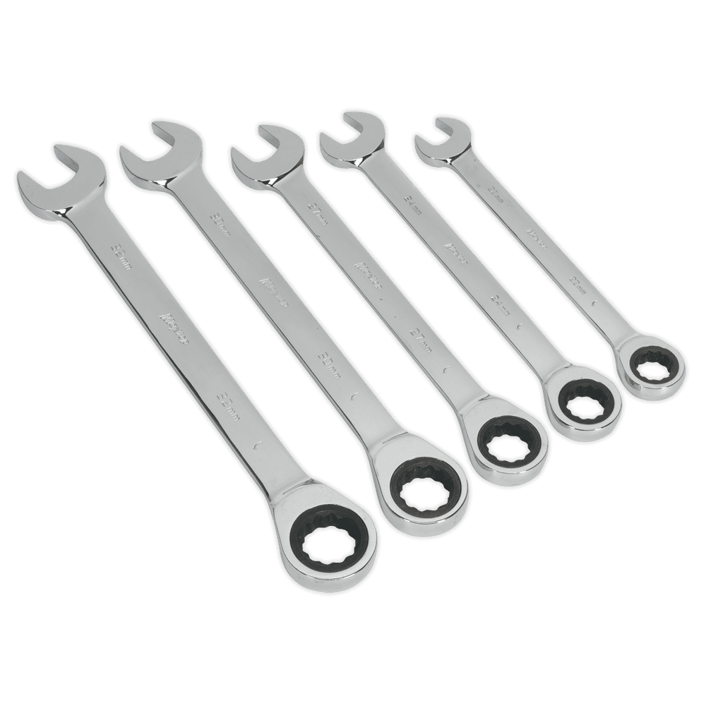 Combination Ratchet Spanner Set 5pc Metric