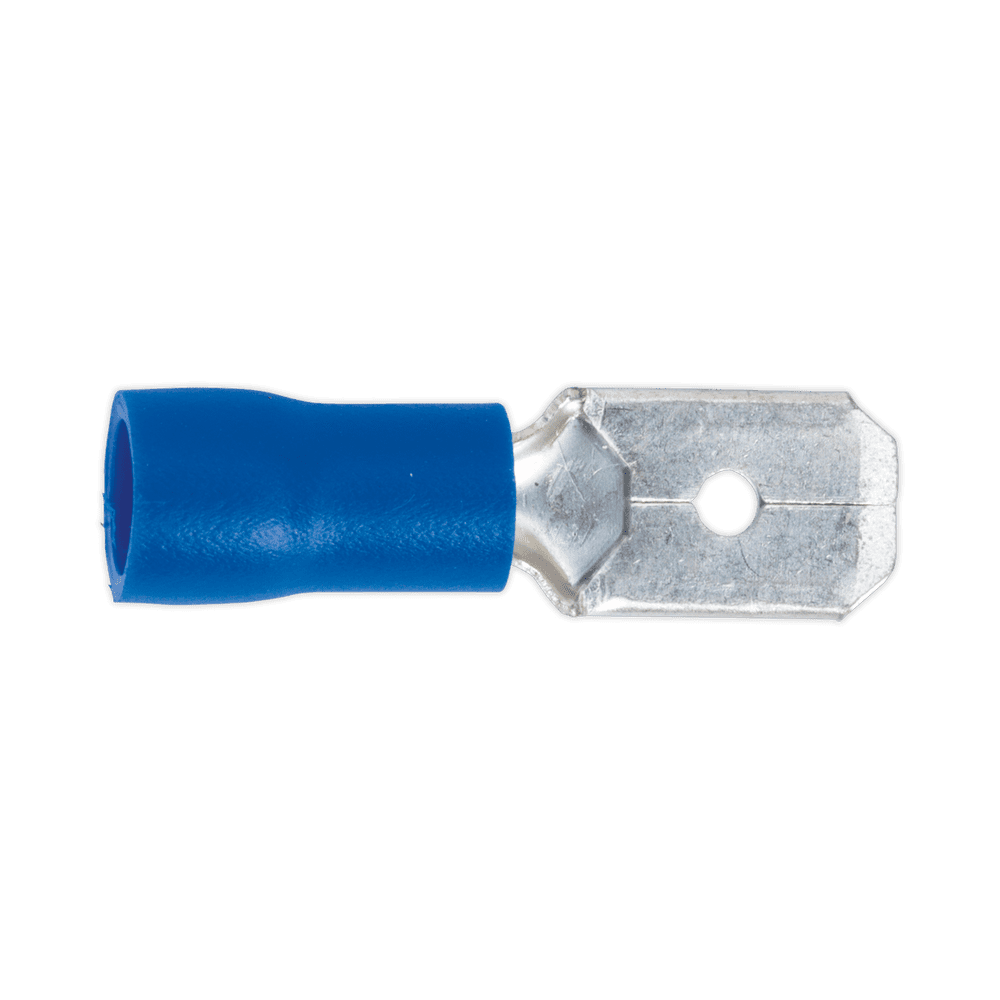 Push-On Terminal 6.3mm Male Blue Pack of 100