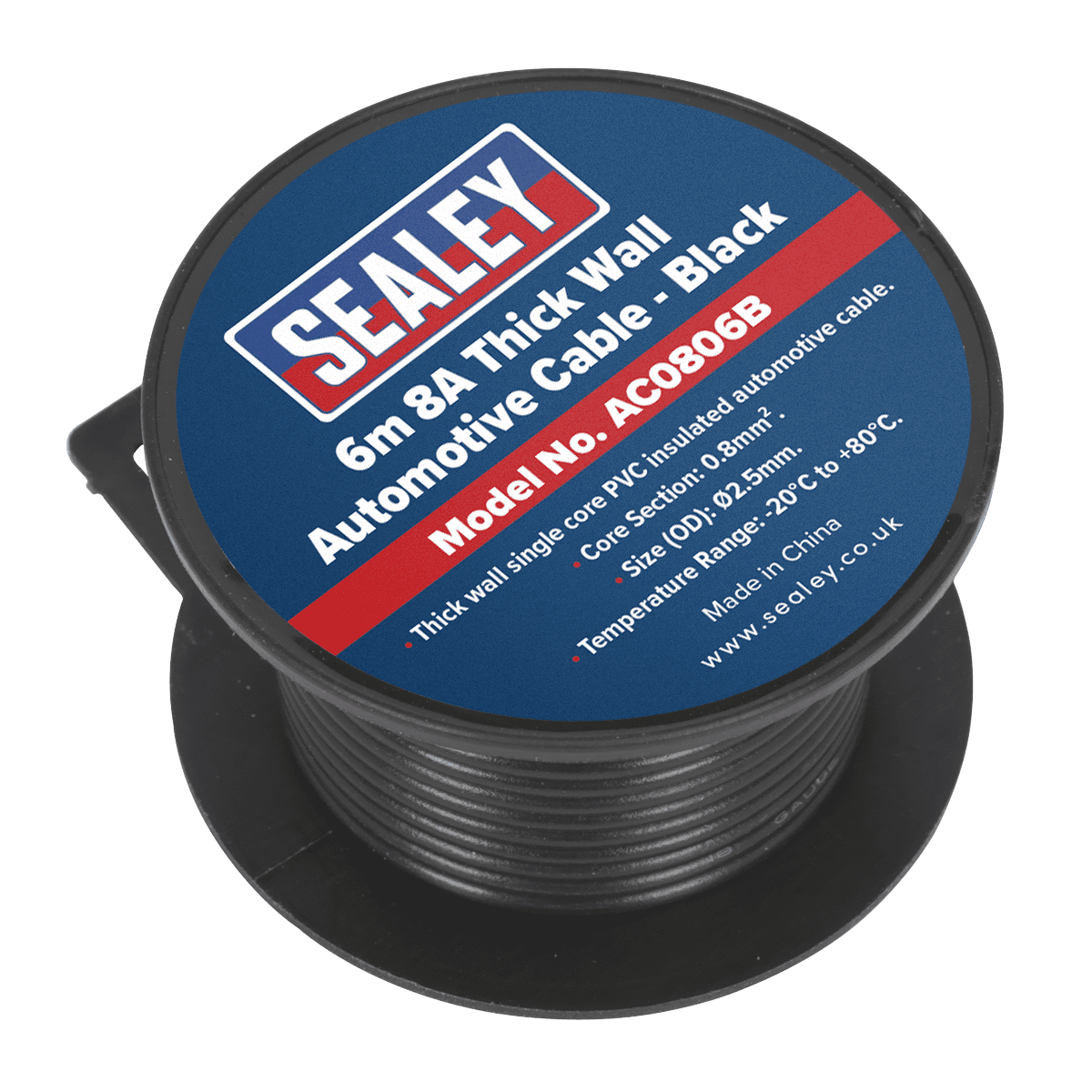 Automotive Cable Thick Wall 8A 6m Black