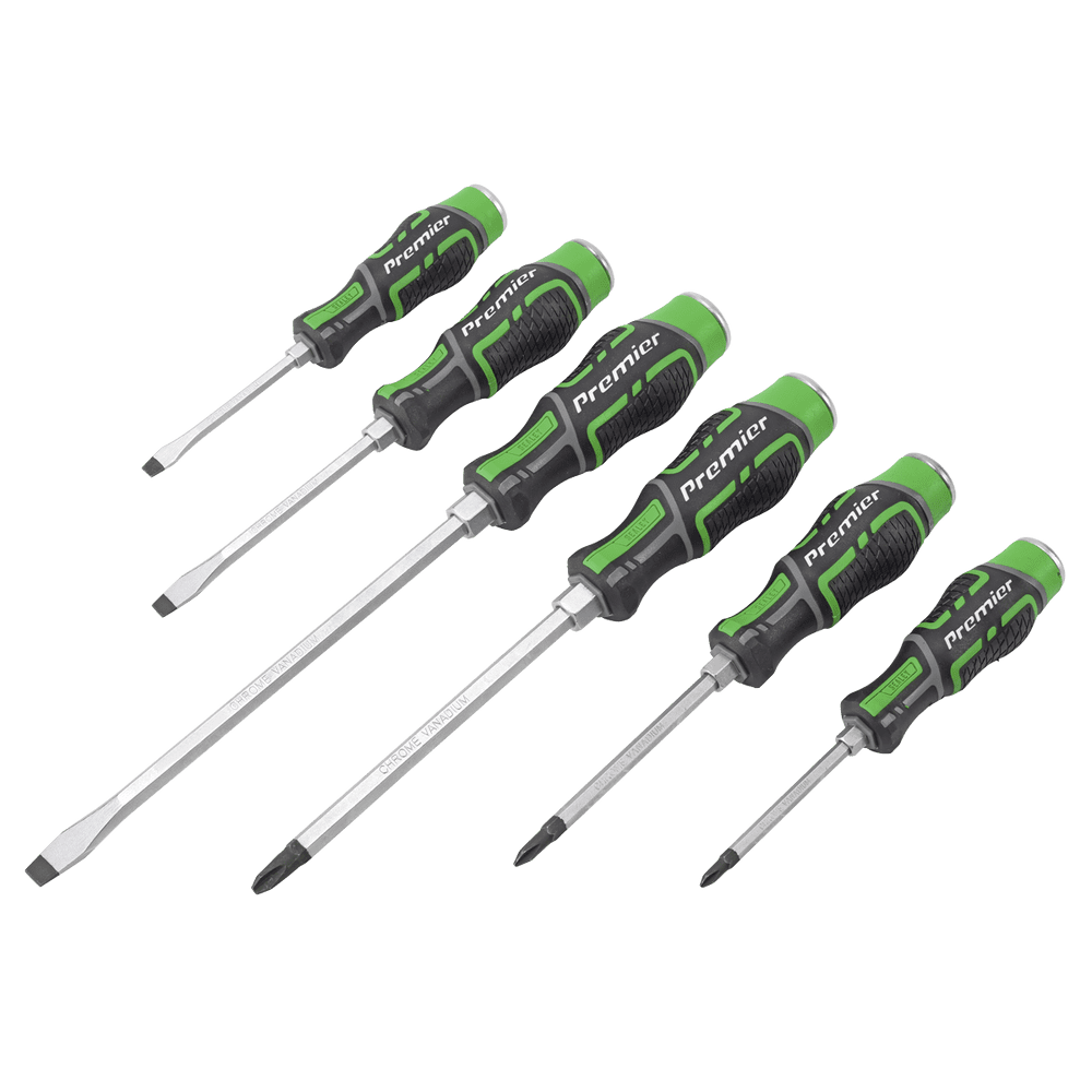 Hammer-Thru Screwdriver Set Hi-Vis Green 6pc