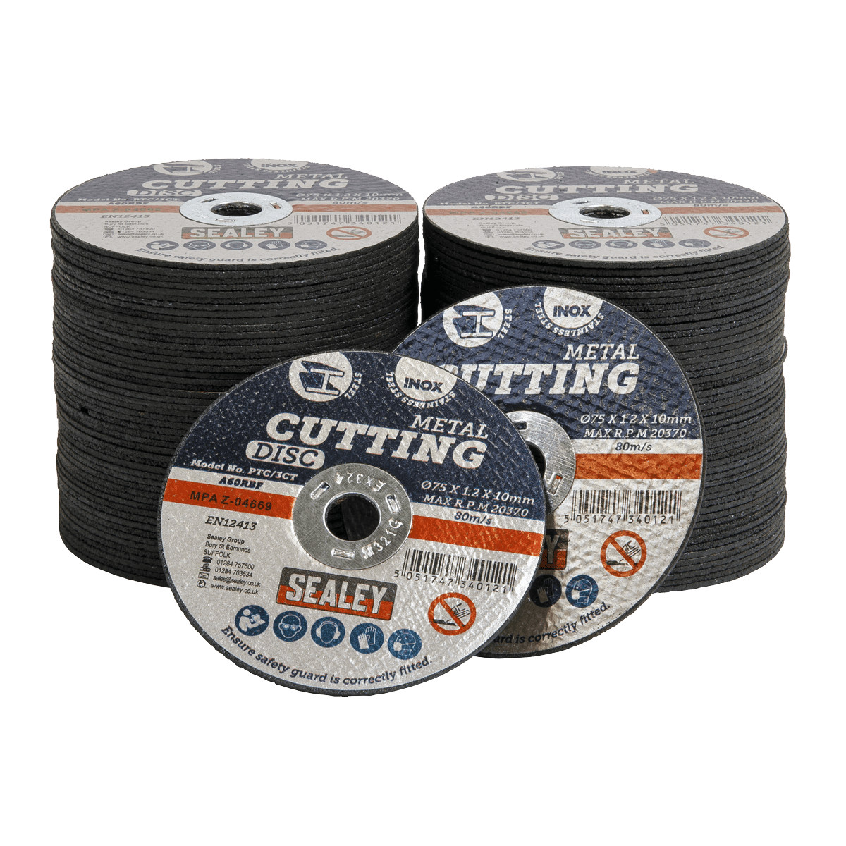 Cutting Disc Pack of 100 Ø75 x 1.2mm Ø10mm Bore