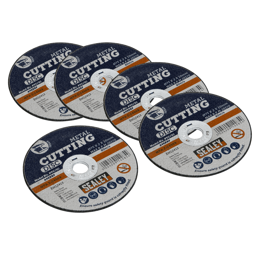 Cutting Disc Ø75 x 2mm Ø10mm Bore Pack of 5