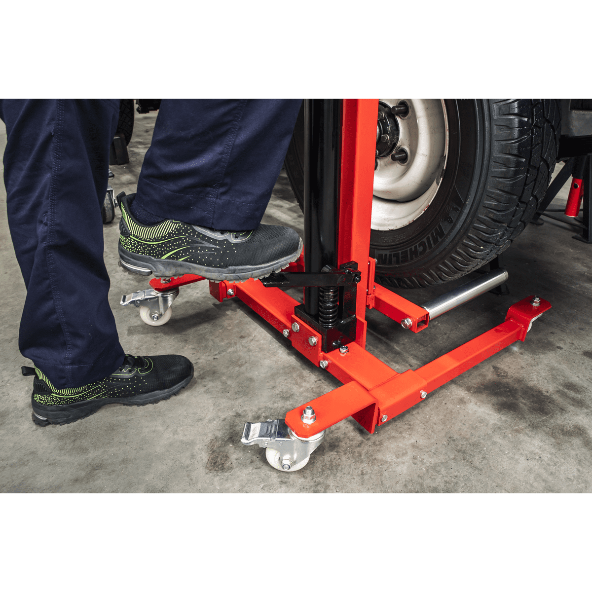 Wheel Removal/Lifter Trolley 80kg Quick Lift