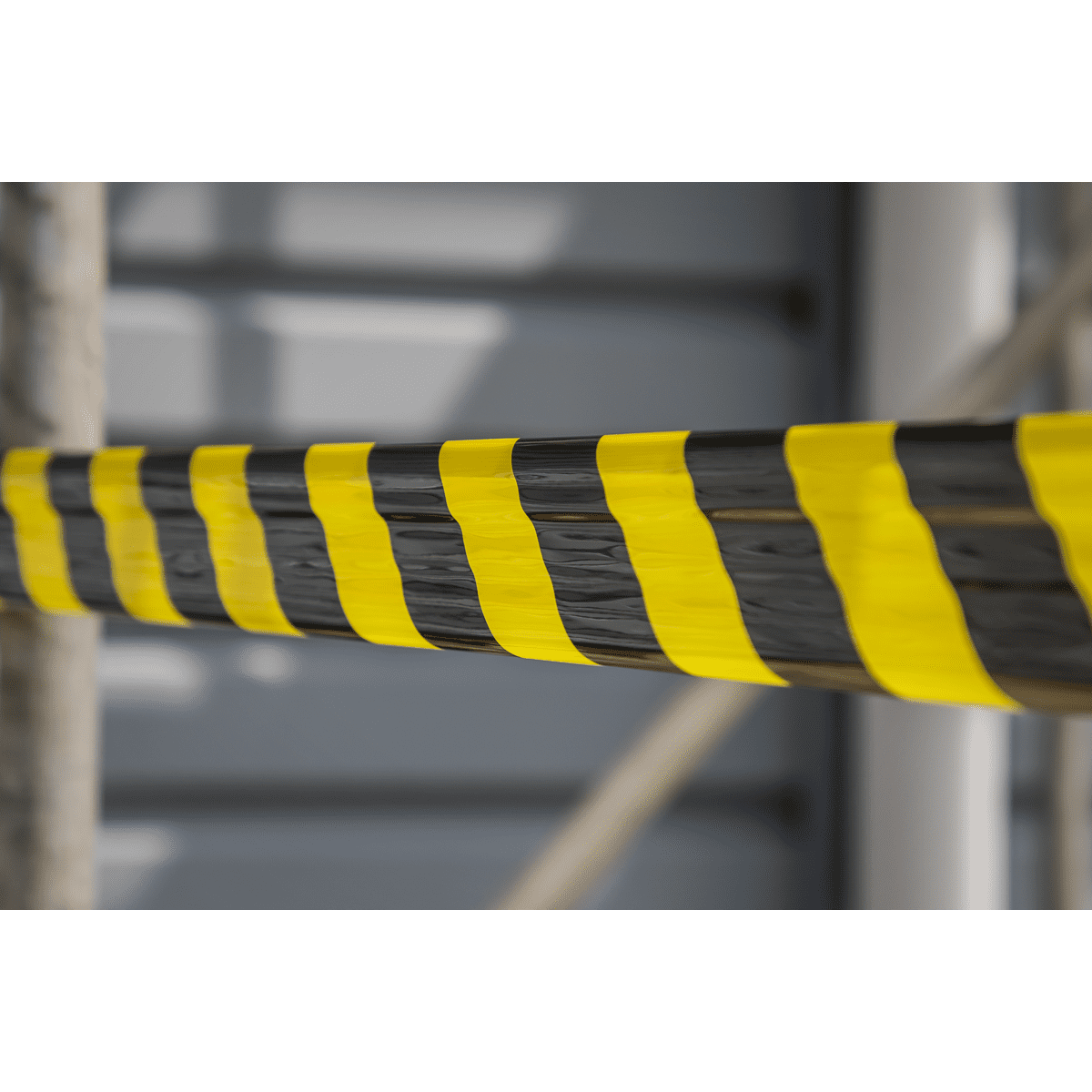 Hazard Warning Barrier Tape 80mm x 100m Black/Yellow Non-Adhesive