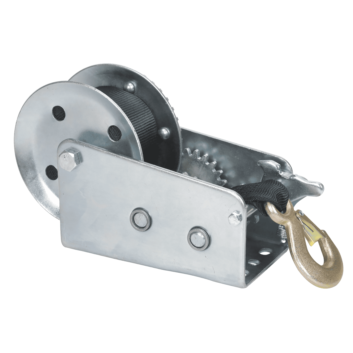 Geared Hand Winch 900kg Capacity with Webbing Strap