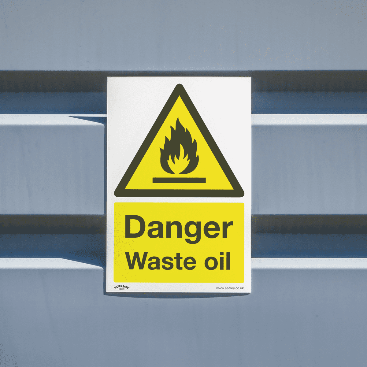 Warning Safety Sign - Danger Waste Oil - Self-Adhesive Vinyl