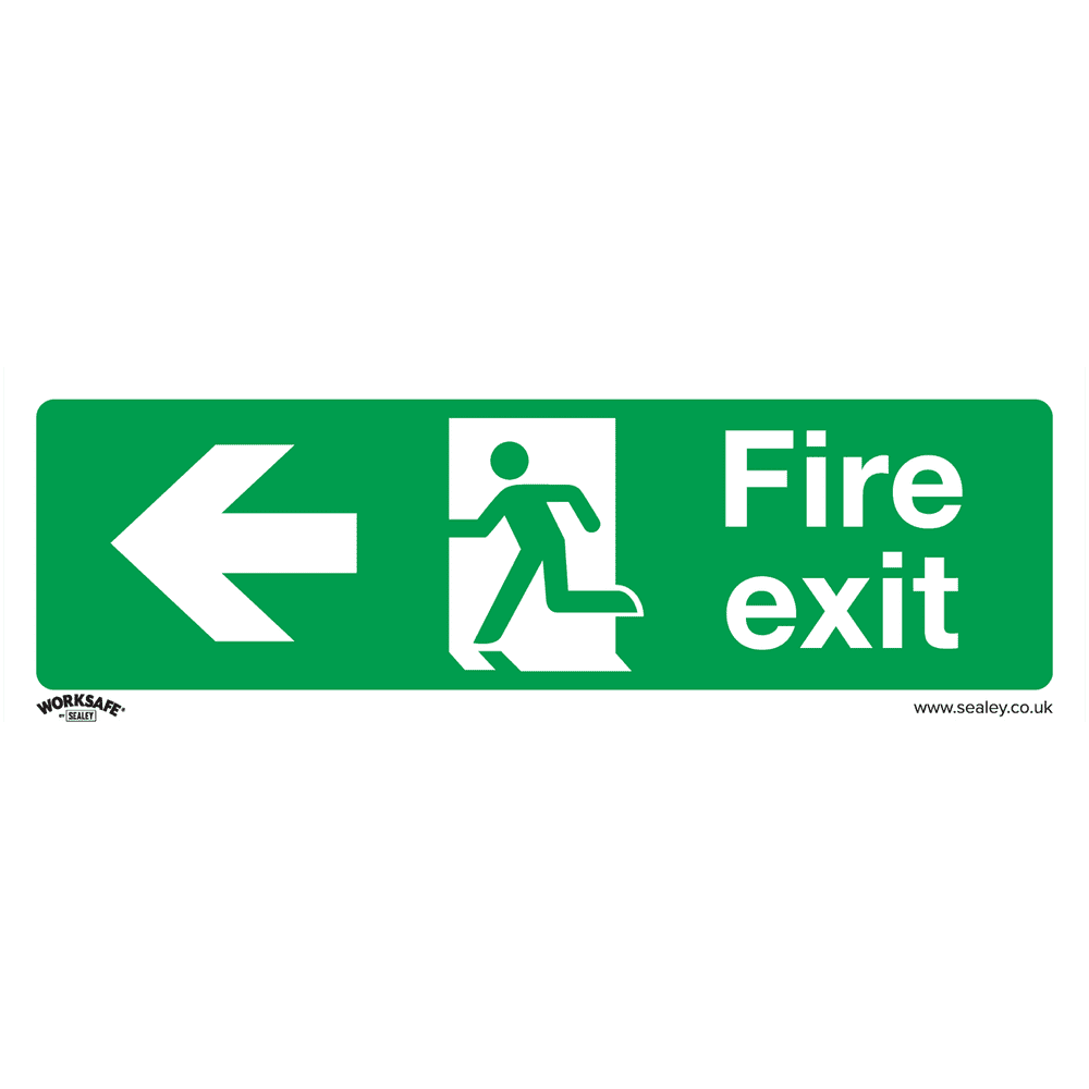 Safe Conditions Safety Sign - Fire Exit (Left) - Rigid Plastic