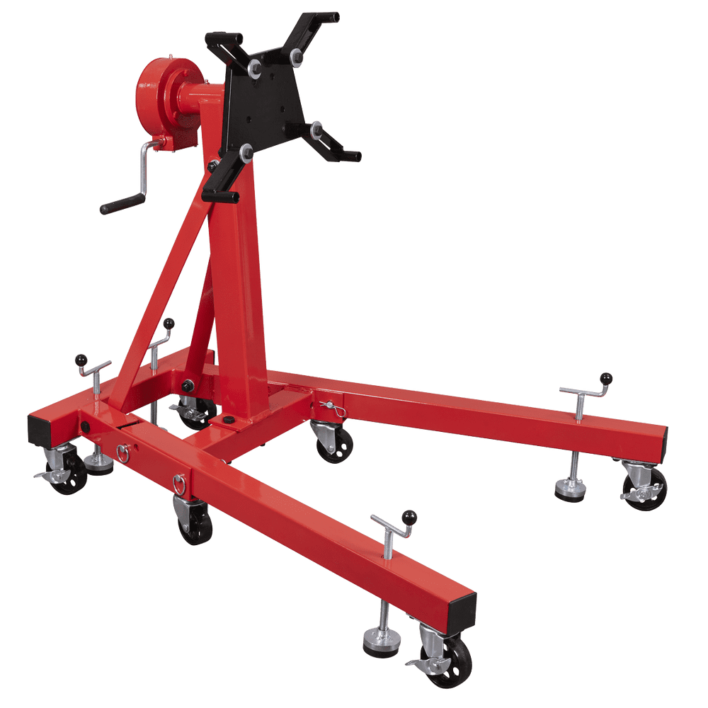 Folding 360º Rotating Engine Stand with Geared Handle Drive 680kg Capacity
