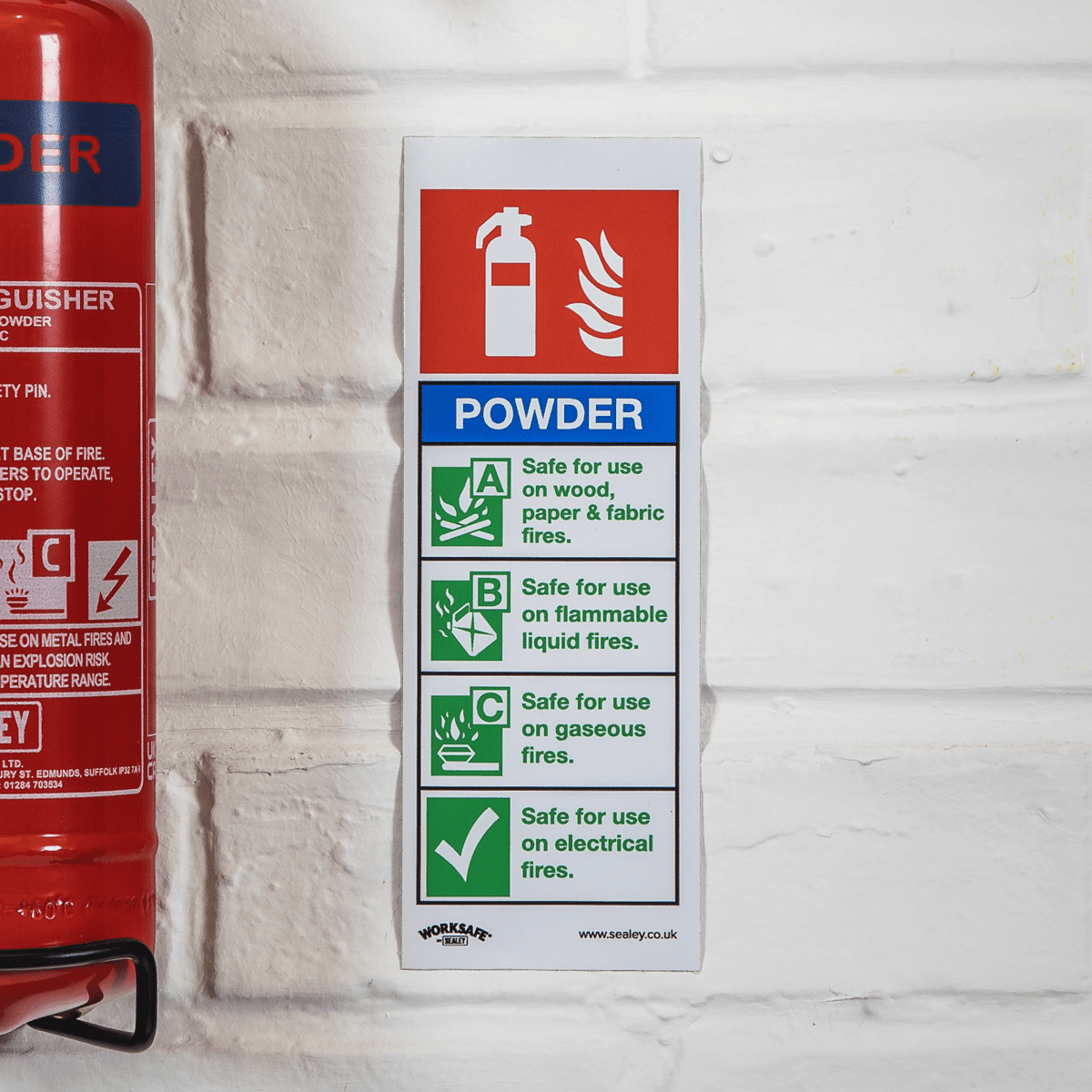 Safe Conditions Safety Sign - Powder Fire Extinguisher - Rigid Plastic