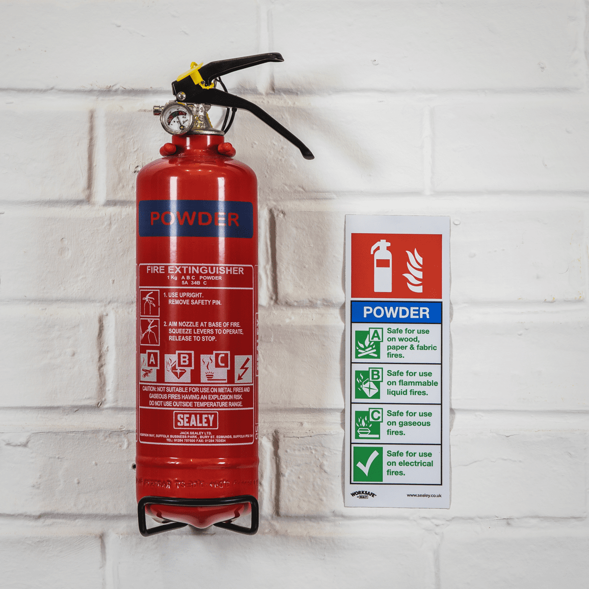 Safe Conditions Safety Sign - Powder Fire Extinguisher - Self-Adhesive ...