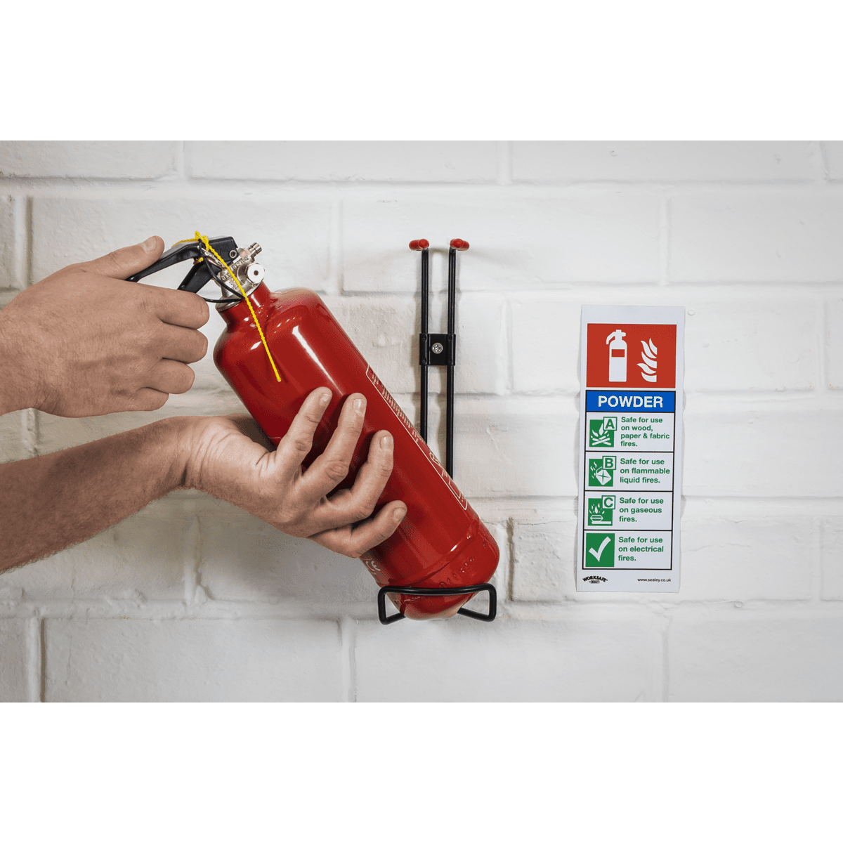 Safe Conditions Safety Sign - Powder Fire Extinguisher - Self-Adhesive ...
