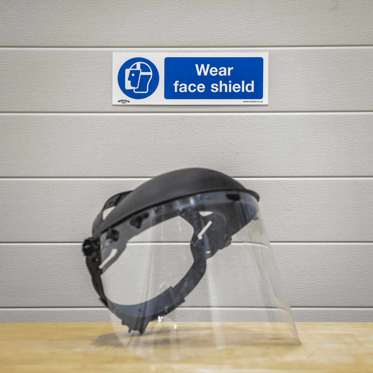 Mandatory Safety Sign - Wear Face Shield - Rigid Plastic