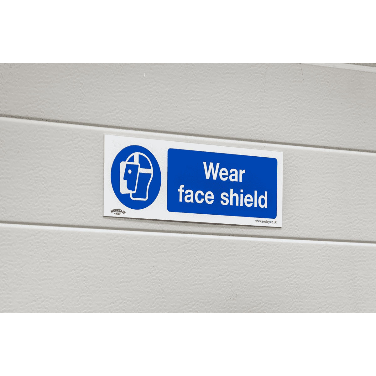 Mandatory Safety Sign - Wear Face Shield - Self-Adhesive Vinyl