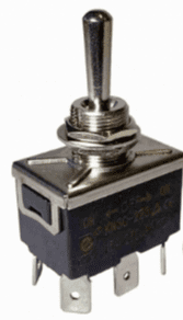 Toggle switch HEAVY DUTY FLASH/OFF/FLASH DPDT ALT/SW337-KN3C-223P-1-25